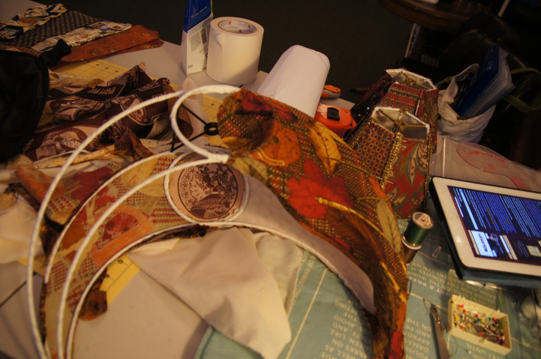 Handmade Crescent Lampshade on Birdcage Stand - Fantasy Decorating